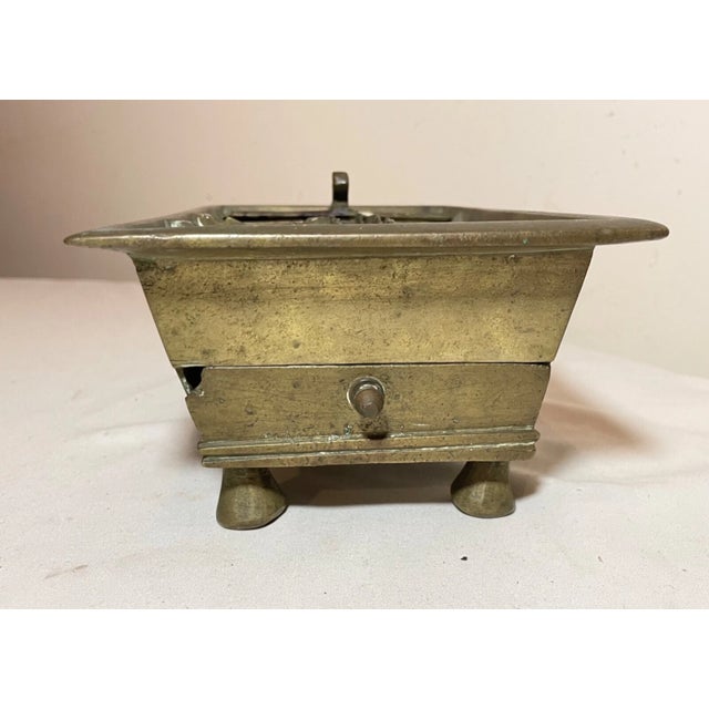 Rare Antique 18th Century Handmade Brass Smoking Stand Desk Caddy ...