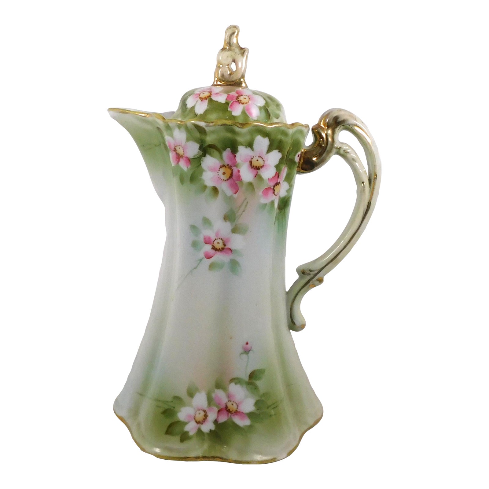 1950s Green Floral Nippon Chocolate Pot With Matching Lid | Chairish