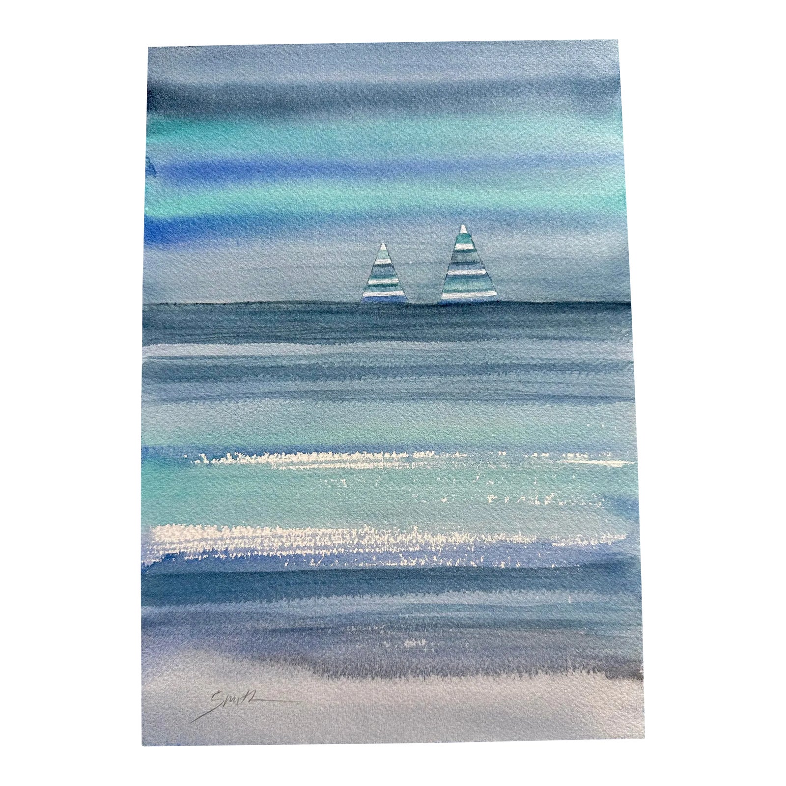 Nancy Smith Contemporary Seascape "Never Lonely" | Chairish