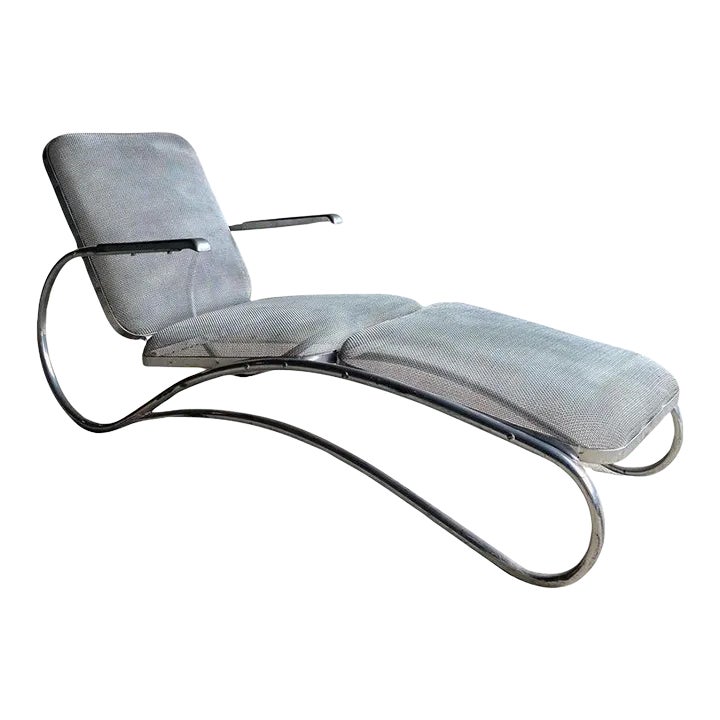 Streamline Era Tubular Frame Chaise Lounge, Usa, 1940's | Chairish