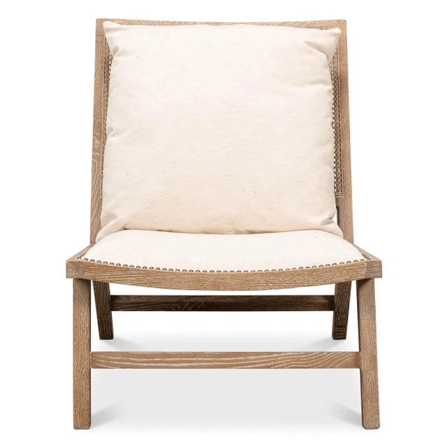 Mid-Century Style Whitewash Chair | Chairish