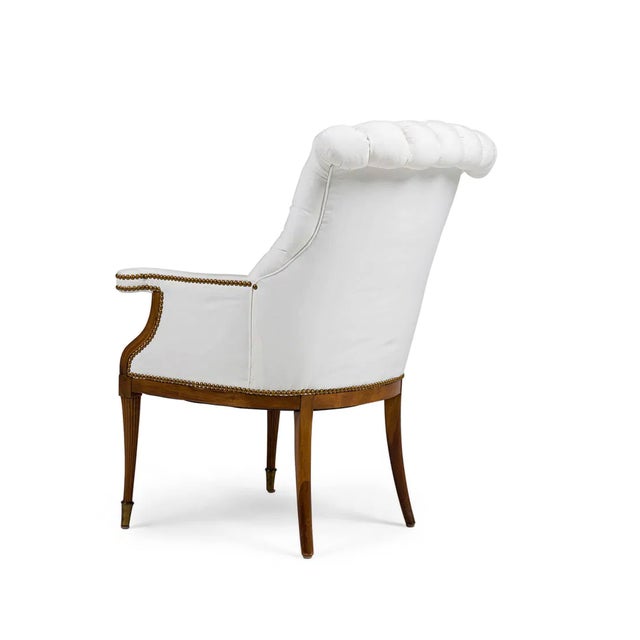 1940s Pair of Grosfeld House Style Tufted Wingback Armchairs in Ivory ...