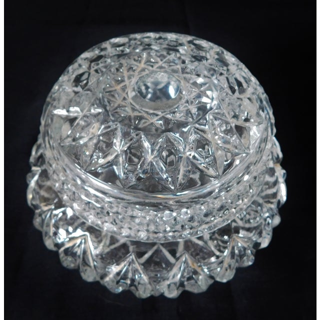 Vintage Mid Century Pressed Glass Powder Jar | Chairish