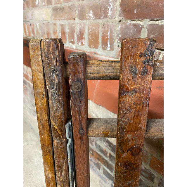 Vintage Factory Slat Folding Table | Chairish