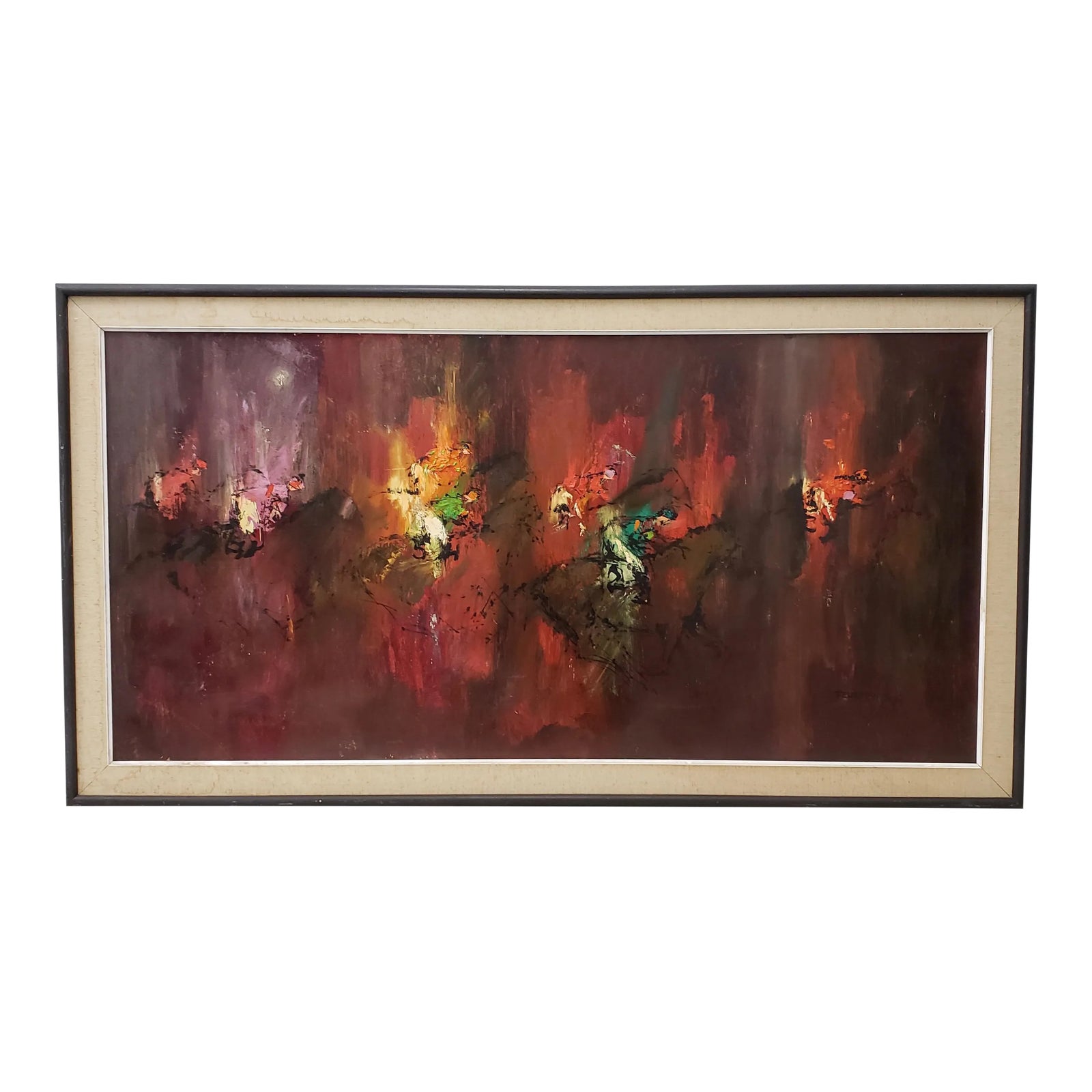 Joseph Henry Feuerborn (1929-2011) Mid-Century Modern Abstract Painting ...