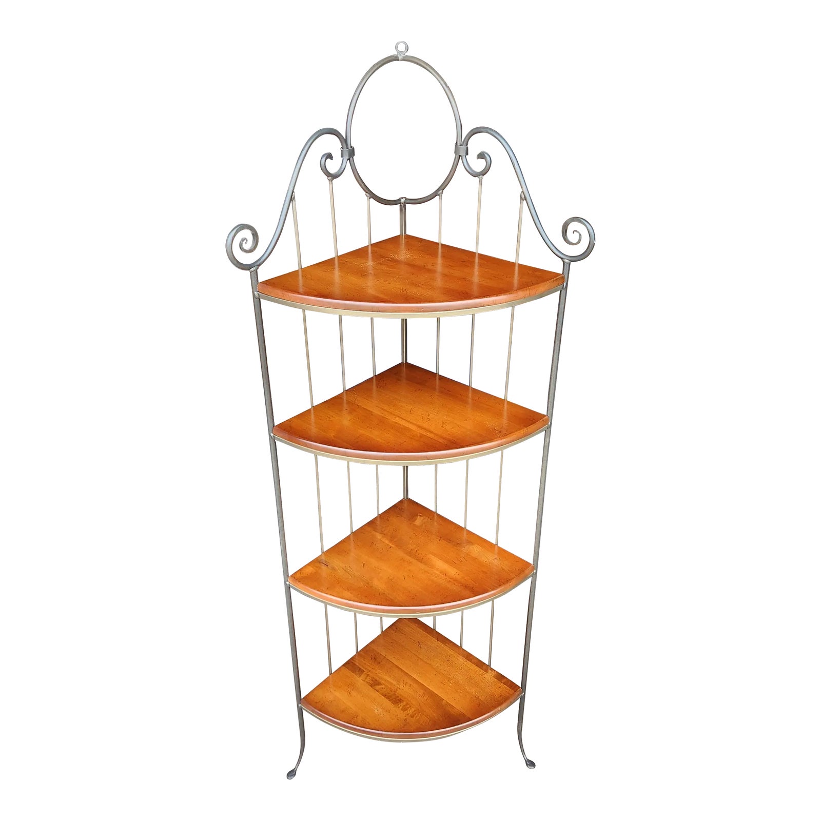 Charleston Forge Handmade Iron & Maple Corner Curio | Chairish