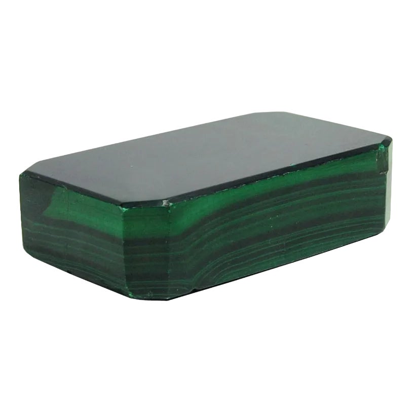 Antique Malachite Block Paper Weight | Chairish