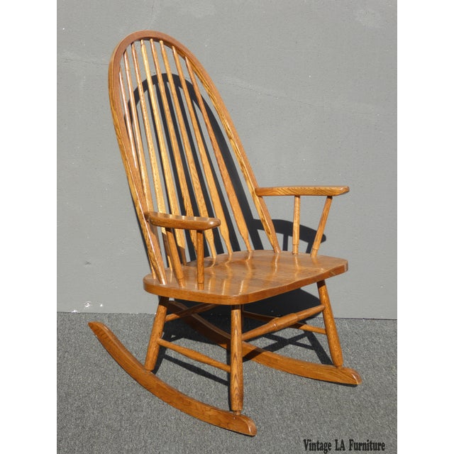Vintage Royola Pacific Mid-Century French Country Oak Windsor Rocking ...