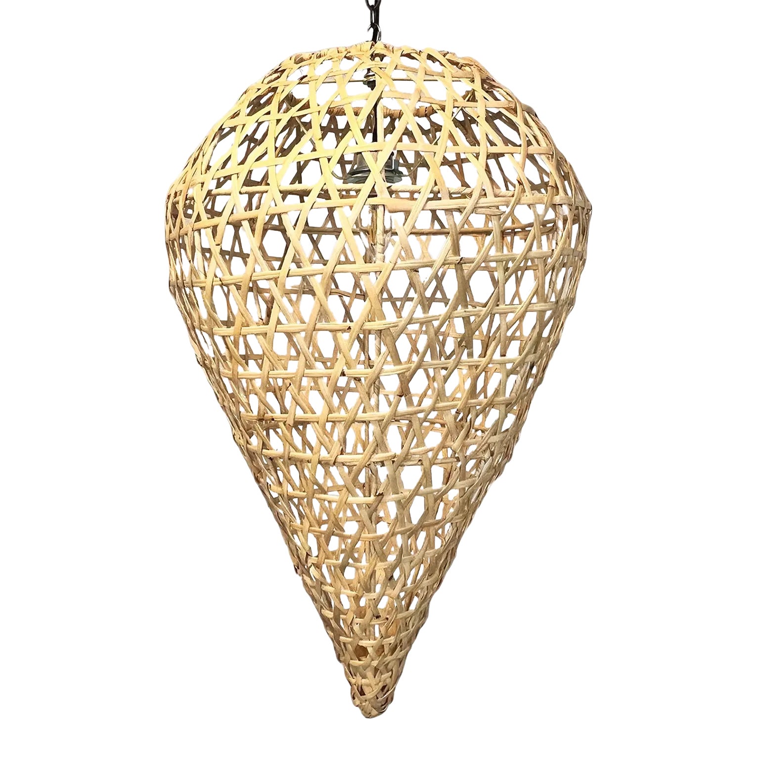 Basket Rattan Drop Pendant Light | Chairish