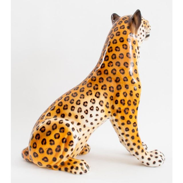 Modern Cheetah Large Ceramic Sculpture | Chairish