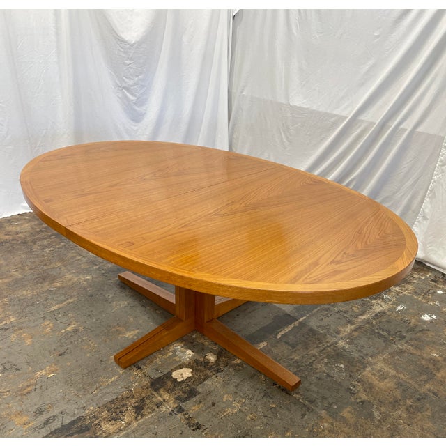 Teak Oval Expandable Dining Table by John Mortensen for Heltborg | Chairish