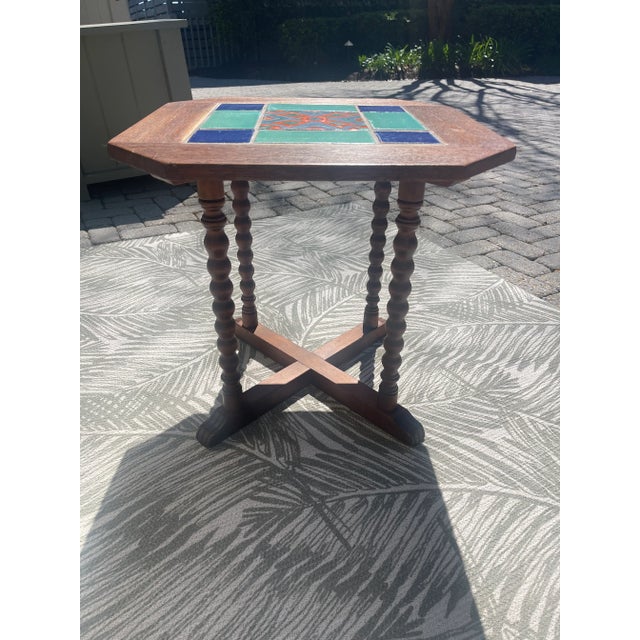 Mid 20th Century Vintage California Tile Top Table | Chairish