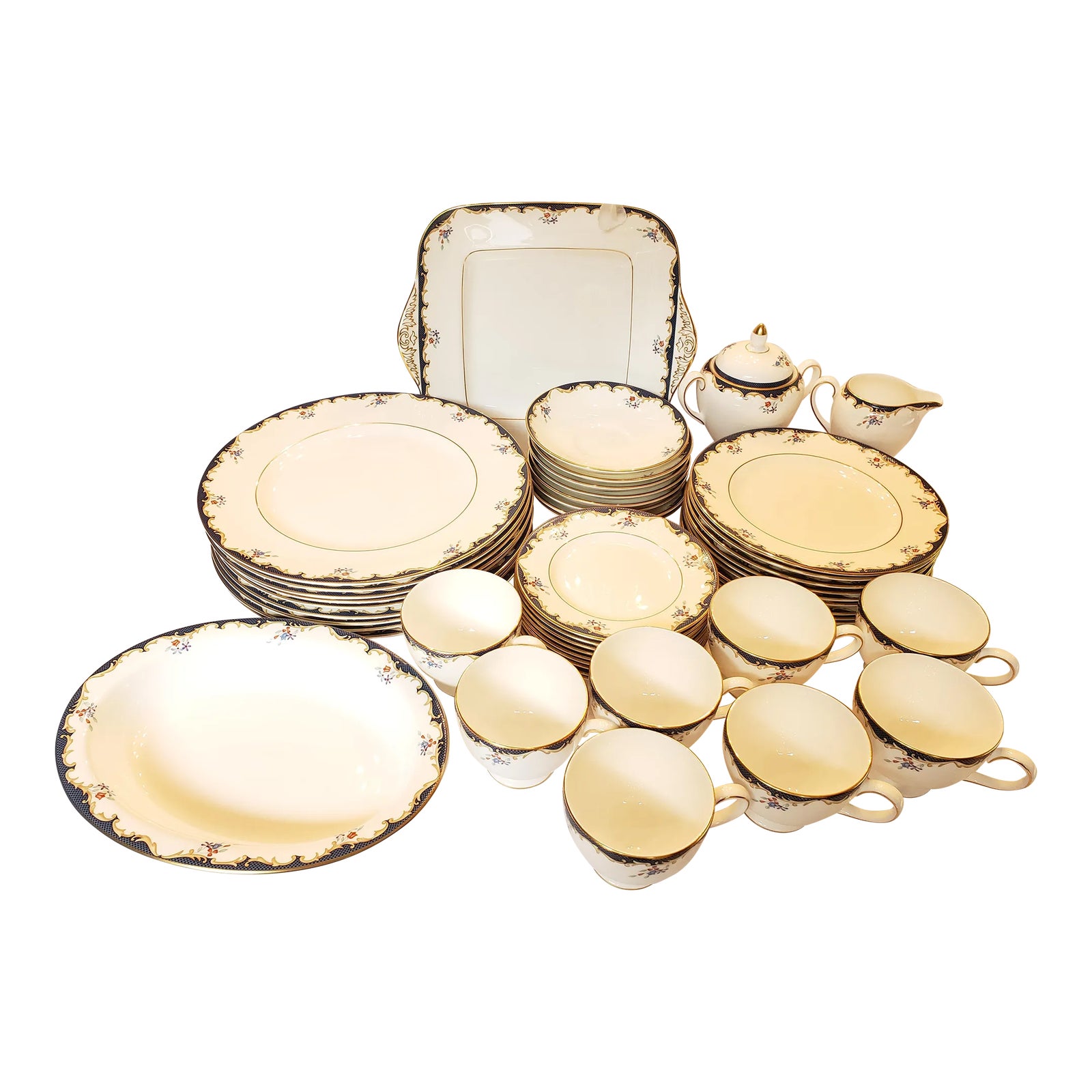 Vintage Wedgwood Chartley England Bone China Set- 47 Pieces | Chairish