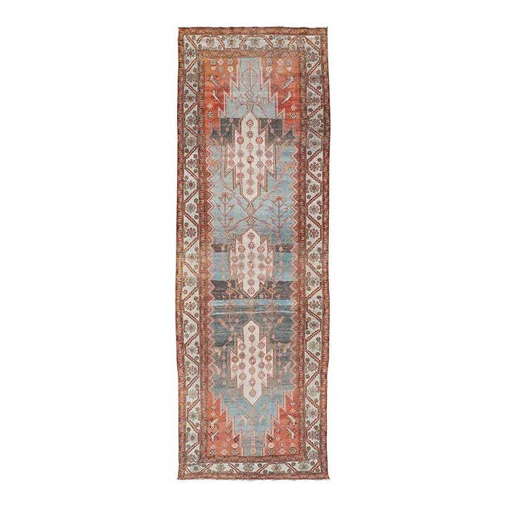 Early 20th Century Antique Geometric Persian Malayer Gallery Runner in ...