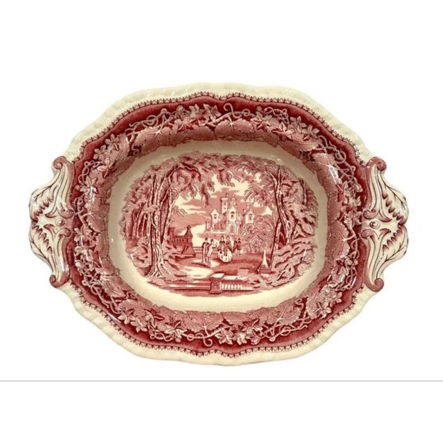 Vintage 1950’s Mason’s Red “Vista” Ironstone Transferware Serving Bowl ...