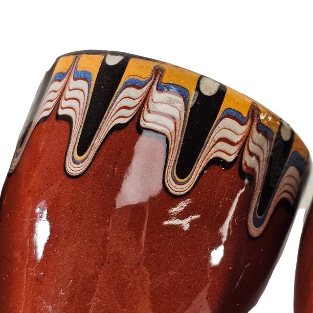 Bulgarian Troyan Red Feather Pitcher & Cup Set 9 Cups 12 Oz | Chairish