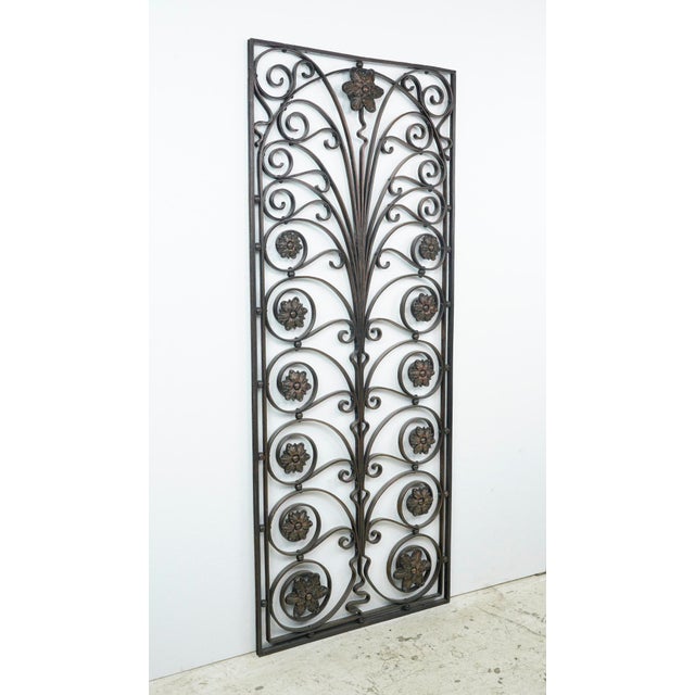 Vintage 48 In. Swirls Foliate Wrought Iron Window Guard | Chairish