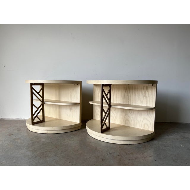 1980s Pair of Vintage Drexel Heritage Demi- Lune Nightstands | Chairish