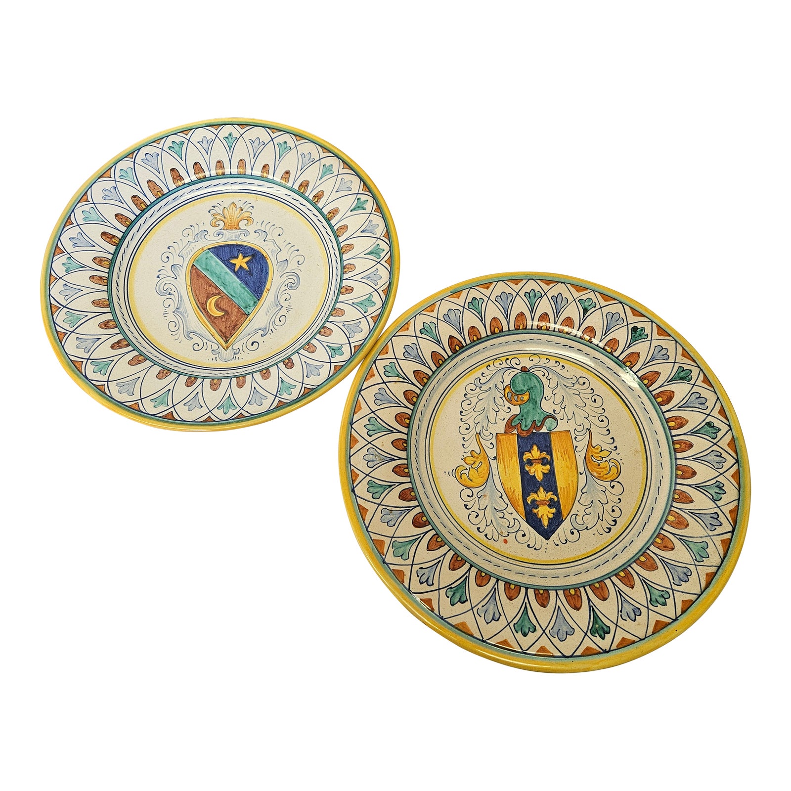 Wonderful Set of Berena Deruta Wall Plates With Crests - a Set | Chairish