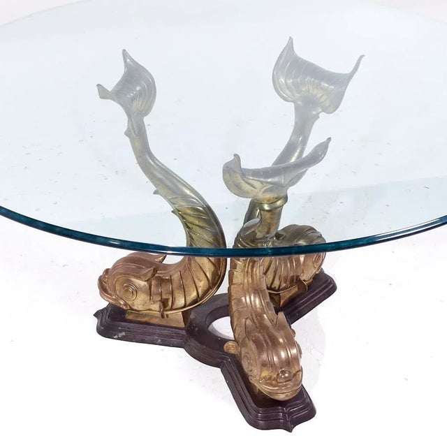 Mid Century Brass Koi Dining Table | Chairish