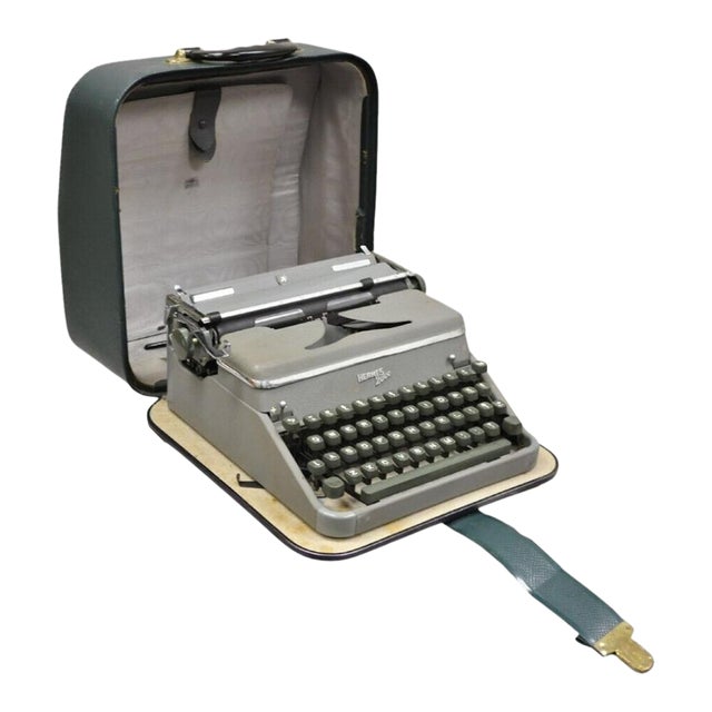 Vintage Hermes 2000 by Paillard Manual Typewriter With Green Carrying ...
