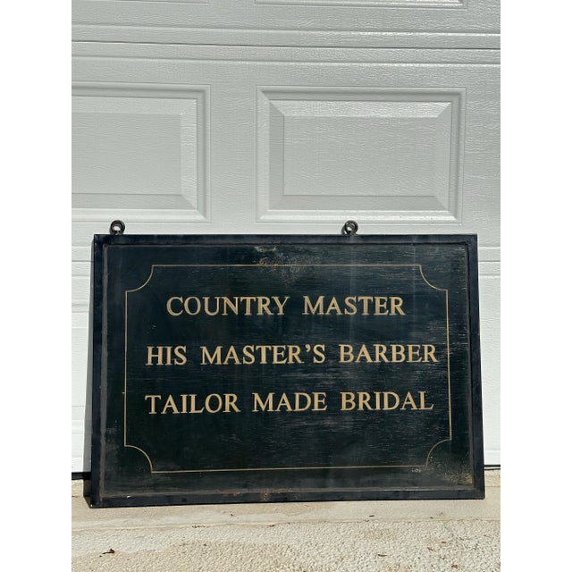 Antique English Country Barber and Tailor Double Sided Wooden Hand ...