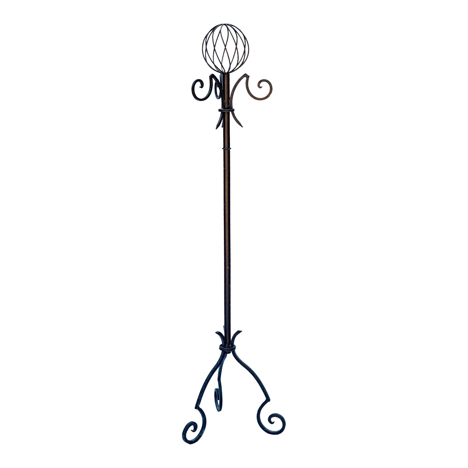 Late 20th Century Wrought Iron Hat & Coat Rack | Chairish