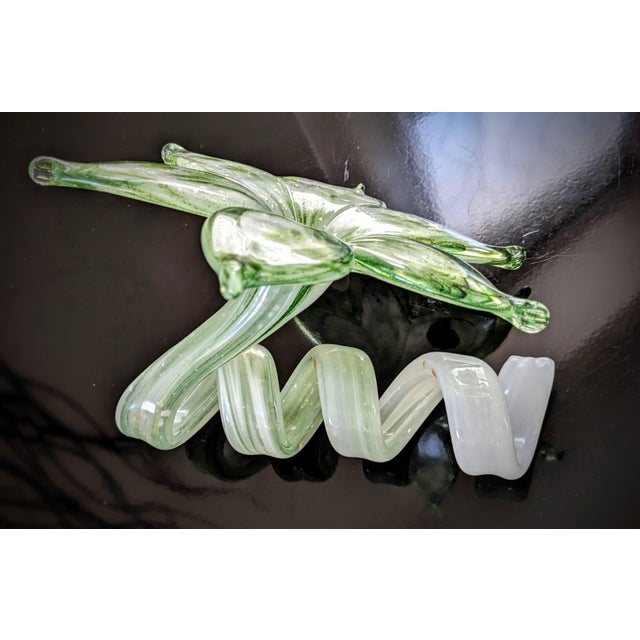 1970s Murano Italian Art Hand Blown Glass Flower with Curled Spiral ...