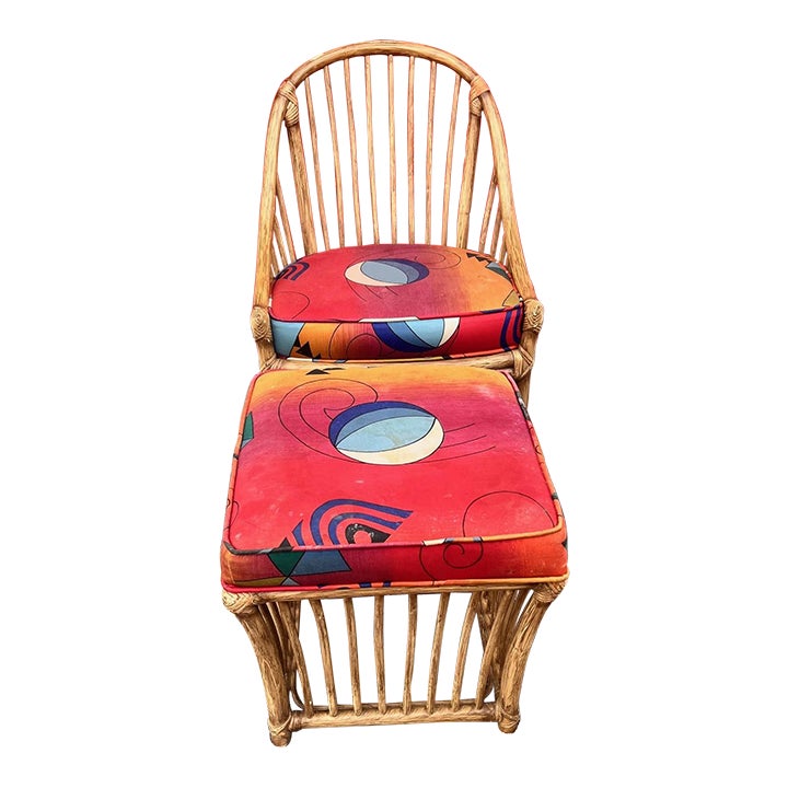 1980s Willow & Reed Chair With Ottoman | Chairish