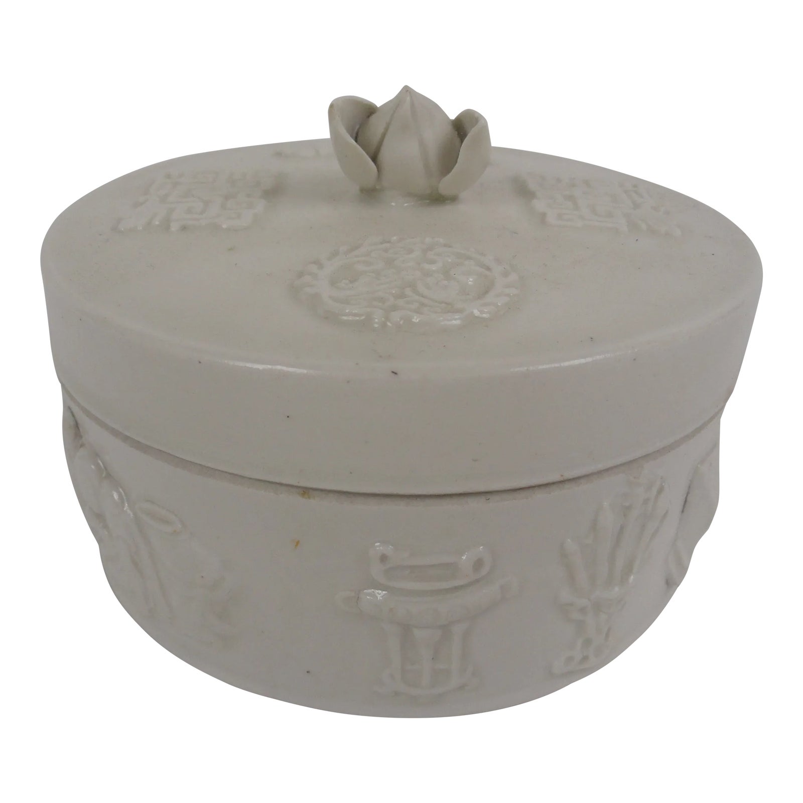 1920s Chinese Round Ceramic Box | Chairish