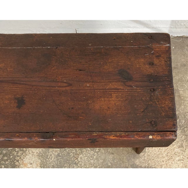 Antique Handmade Primitive Farmhouse Style Wood Bench | Chairish