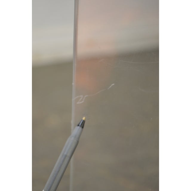 Mid Century Modern Lucite Base Round Glass Top Table | Chairish