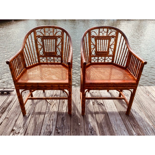 Mid 20th Century Vintage Bamboo Brighton Pavilion Style Chairs-A Pair ...