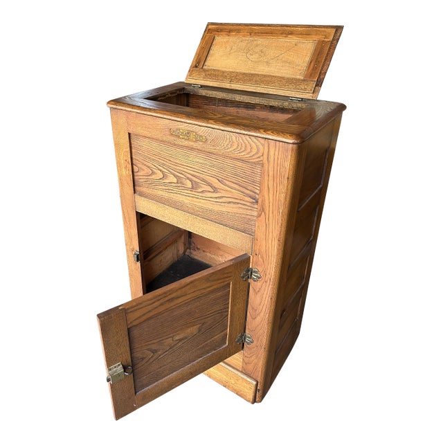 Antique Oak Ice Box Vintage Cabinet Cupboard | Chairish