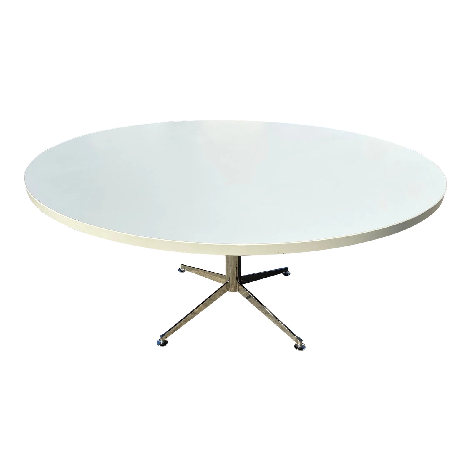 Chrome Oval Round Table | Chairish