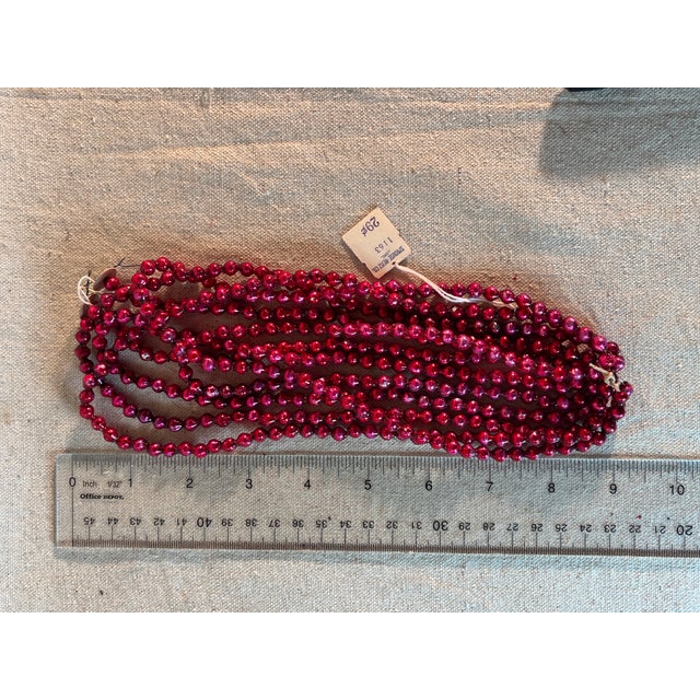 Midcentury Ruby Red Mercury Glass Tree Garland | Chairish