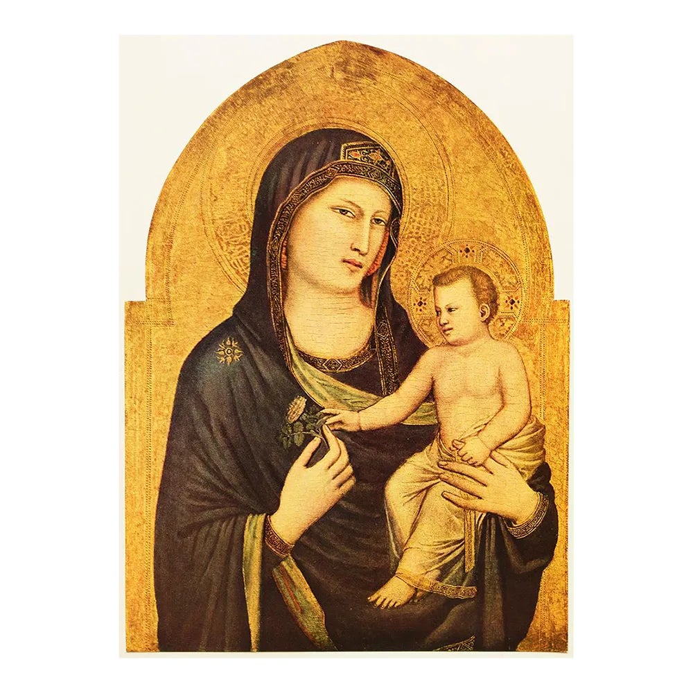 1956 After Giotto "Madonna and Child", Vintage Full-Color Print | Chairish