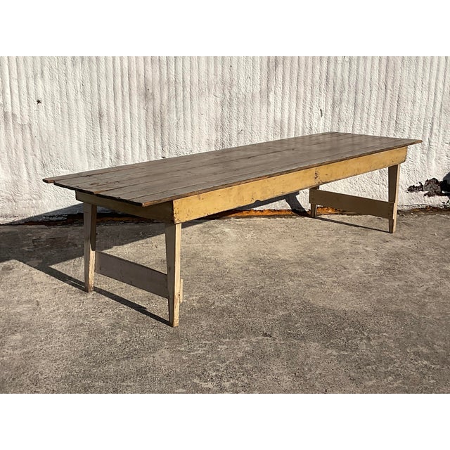 Vintage Boho Late 19th Century Apple Harvest Farm Table | Chairish