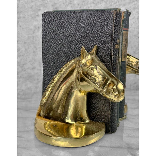 Vintage Traditional Brass Equestrian Show Horse Library Bookends - a ...