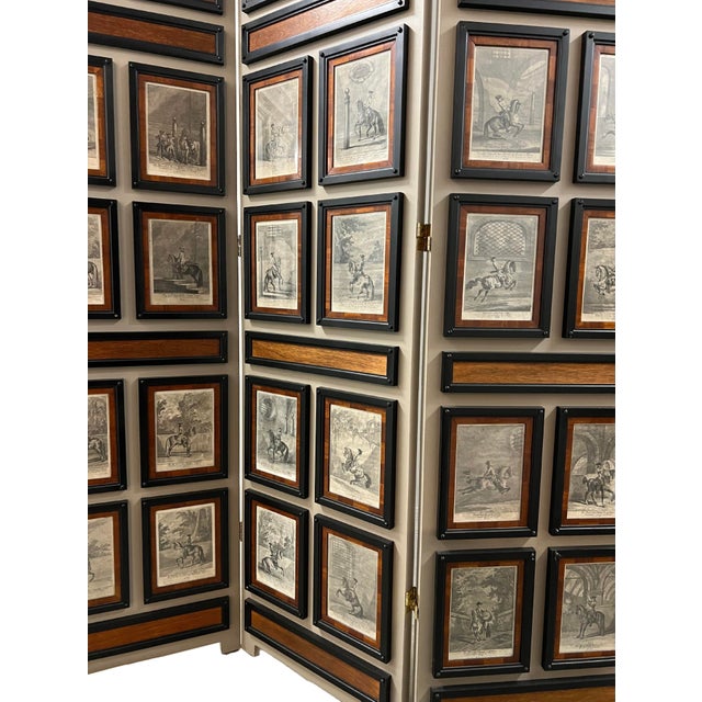 Custom French Horse Equestrian Gallery Wood Screen | Chairish