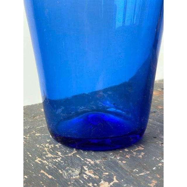 Vintage Mid-Century Cobalt Blue Blown Glass Bucket Vase #366 Attributed ...