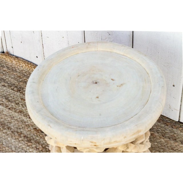 Rustic Bleached African Spider Stool | Chairish