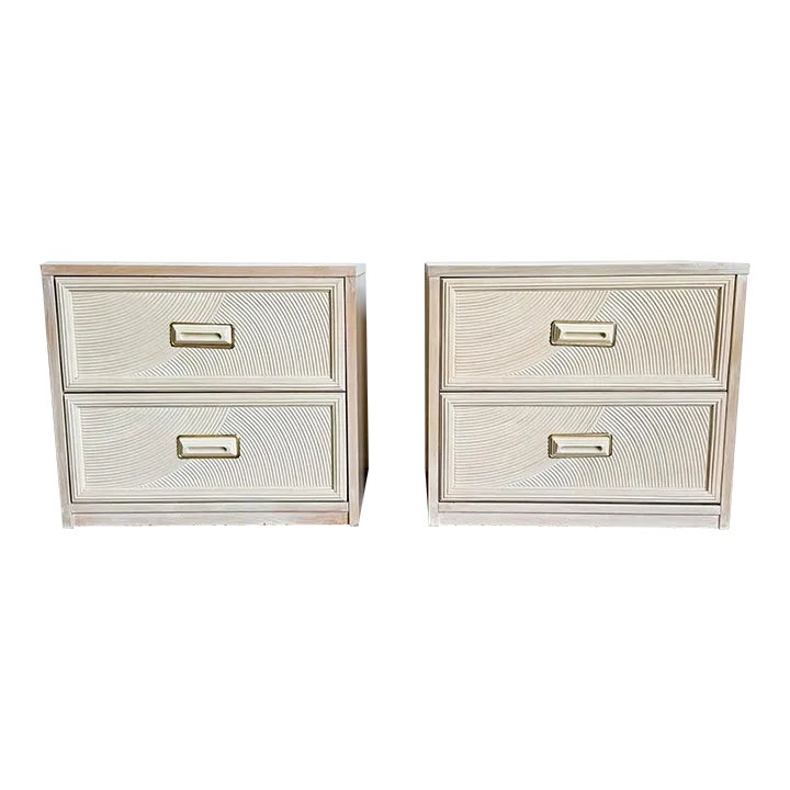 Boho Chic Pencil Reed Henry Link Nightstands by Lexington | Chairish