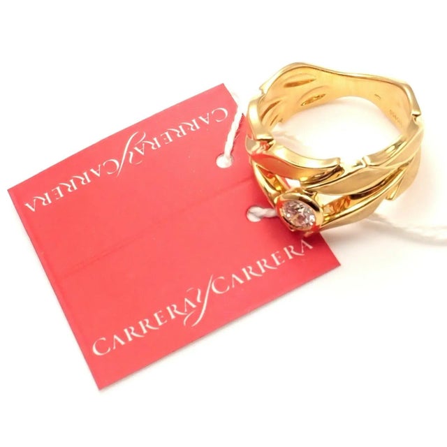 Carrera Y Carrera 18k Mi Princes Greco Roman Diamond Crown Ring, size 6.5 | Chairish