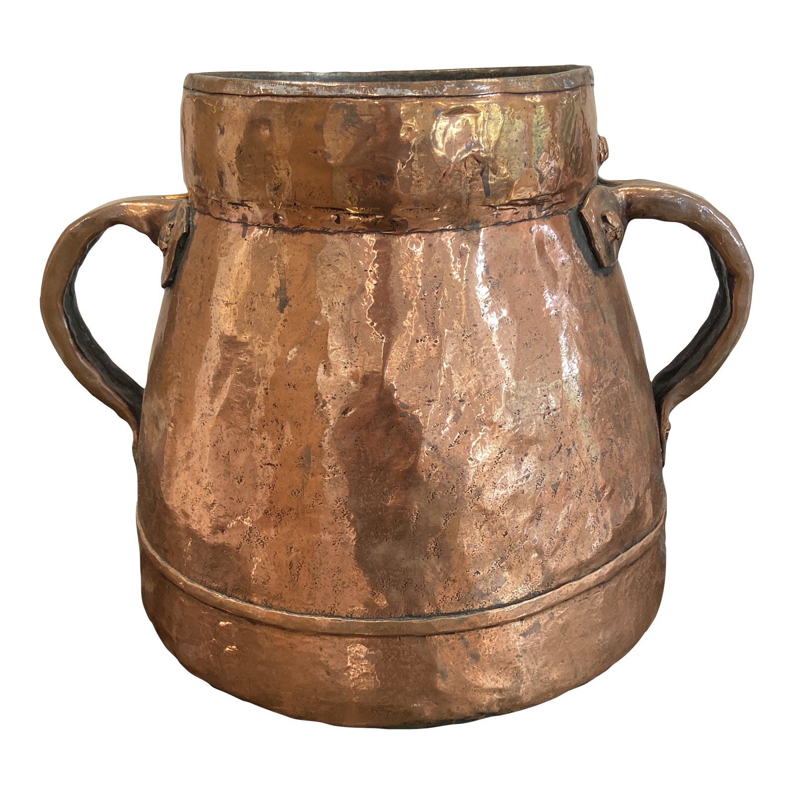 Antique Handmade Copper Cauldron Pot | Chairish