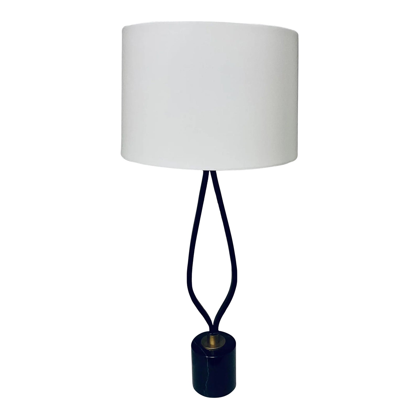 Mid-Century Modern Style Black Wishbone Table Lamp | Chairish