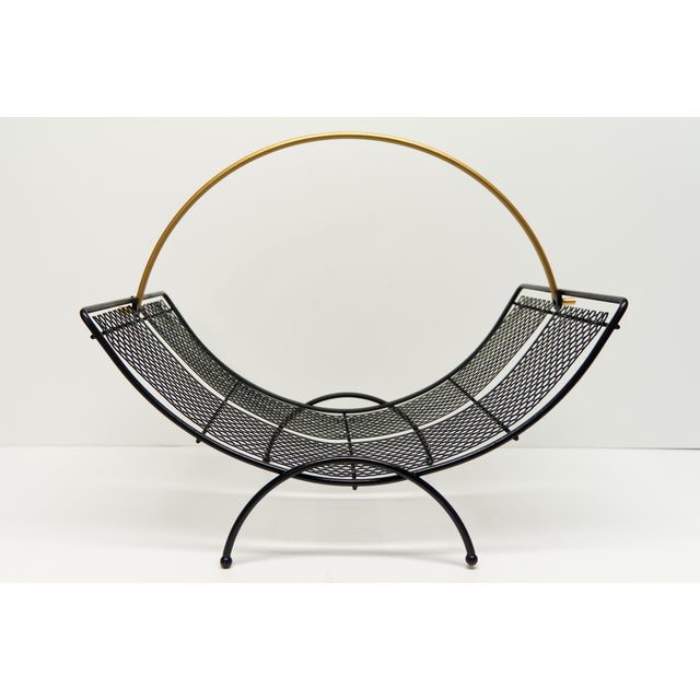 Mid Century Modern Perforated Metal Mesh Magazine Rack - Restored ...