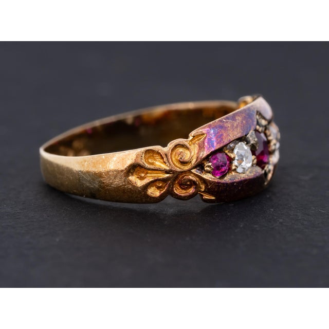 Late 19th Century Victorian Ruby and Diamond Five Stone Chester ...