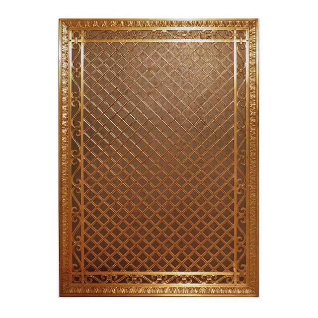 Early 20th Century Bronze Diamond Lattice Grill | Chairish