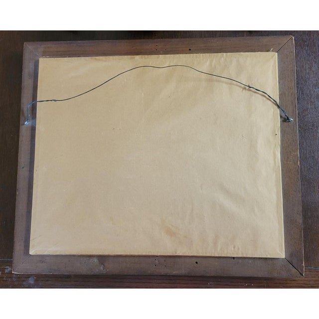 Vintage Framed Geometric Abstract Crewel Embroidery | Chairish